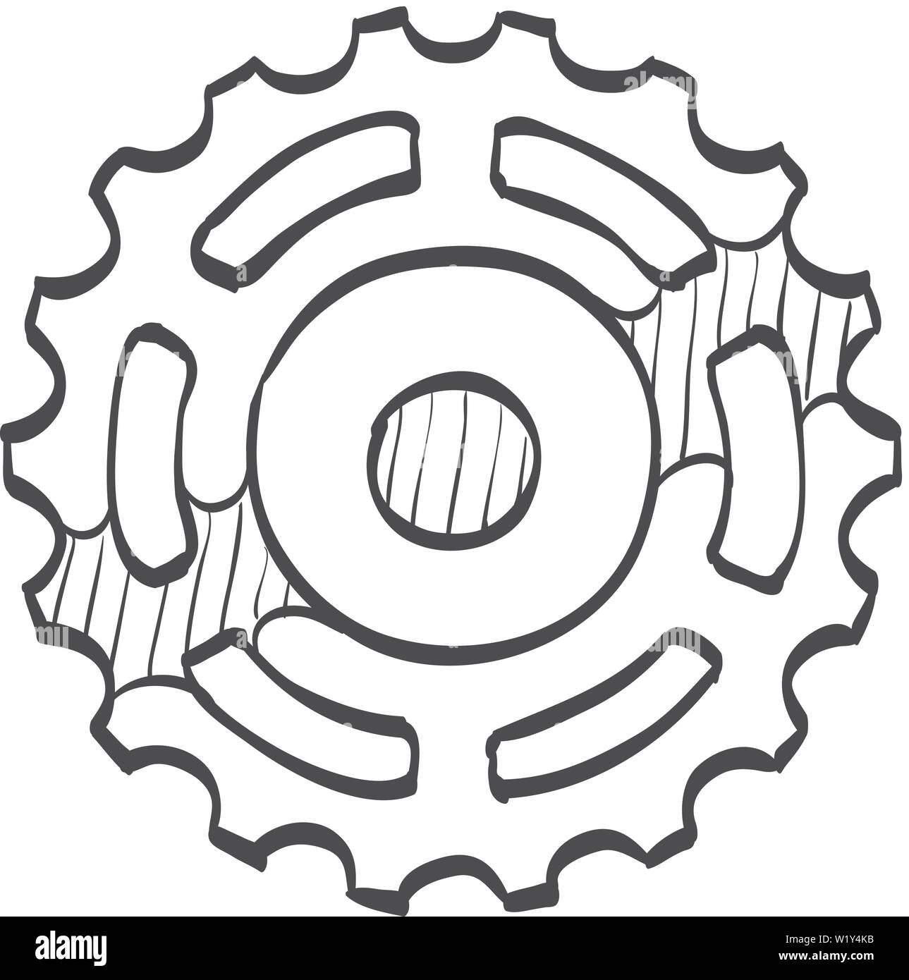Sprocket icon in doodle sketch lines Stock Vector Image & Art - Alamy