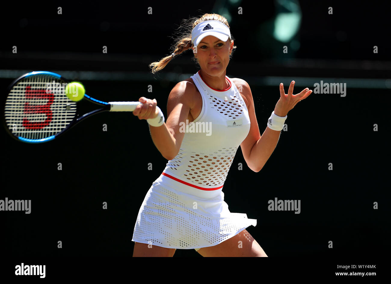 Kristina Mladenovic in action on day four of the Wimbledon ...