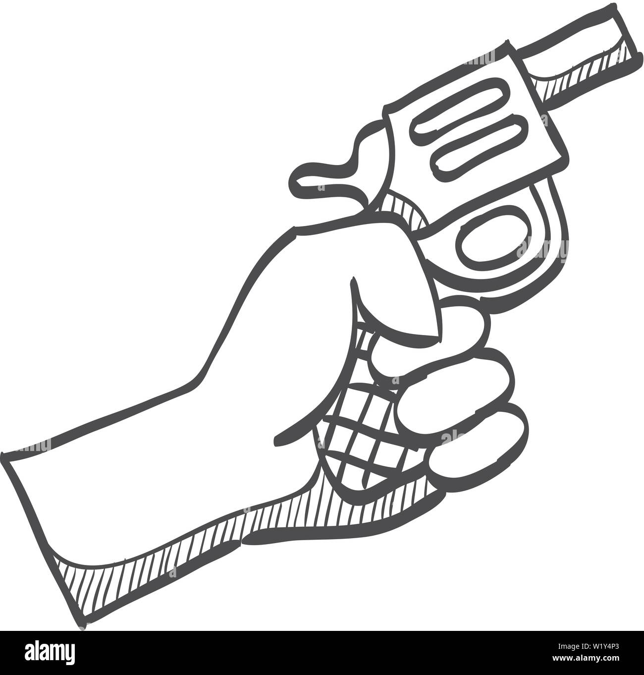 Starting gun icon in doodle sketch lines. Sport sign start athletic ...