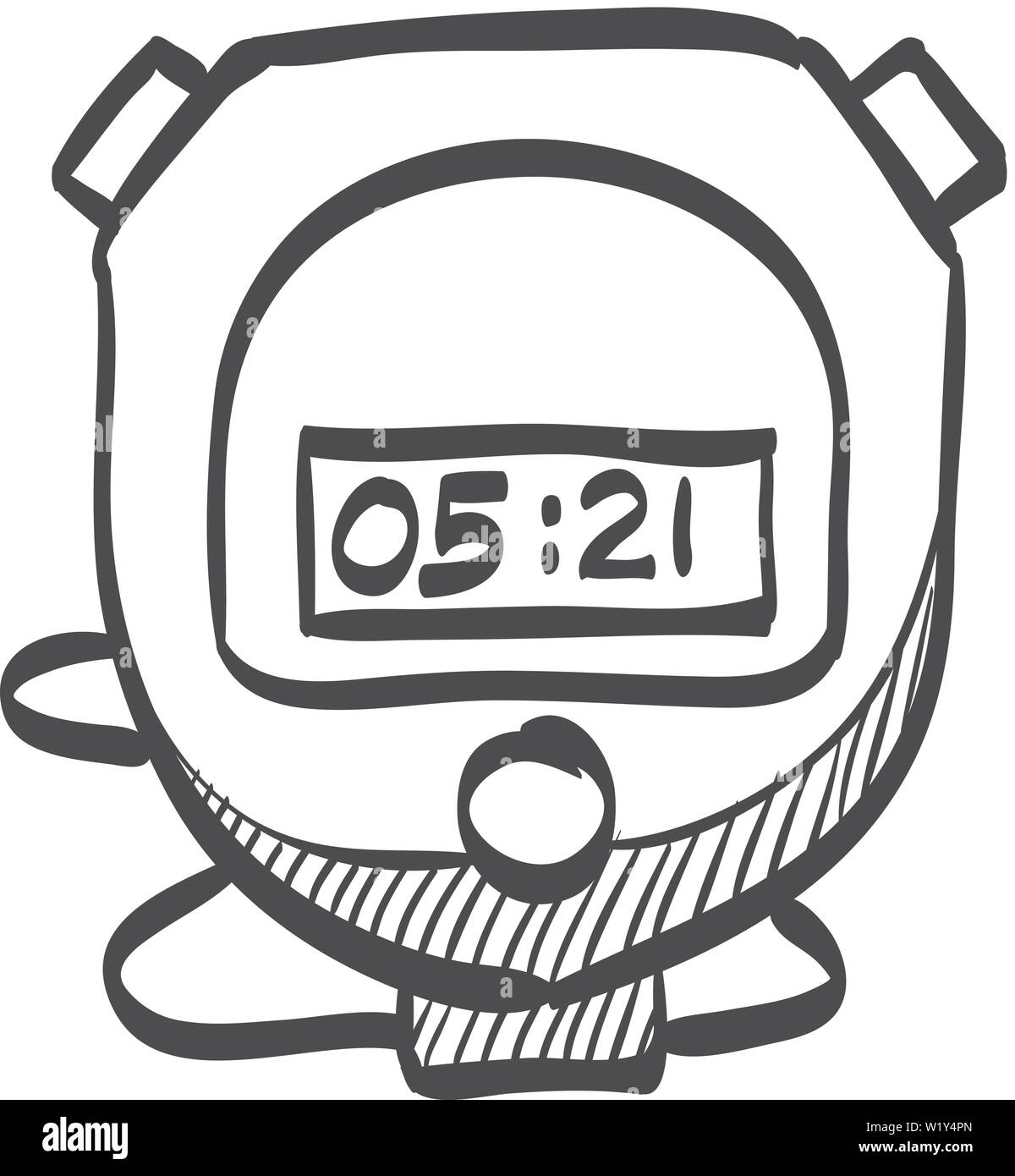 Stopwatch icon in doodle sketch lines. Speed, time, deadline Stock ...