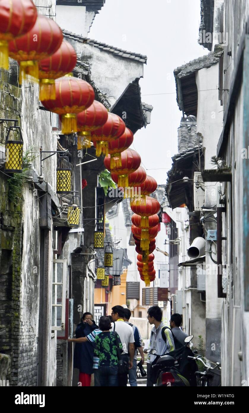 Deqing, China's Zhejiang Province. 4th July, 2019. Tourists visit ...