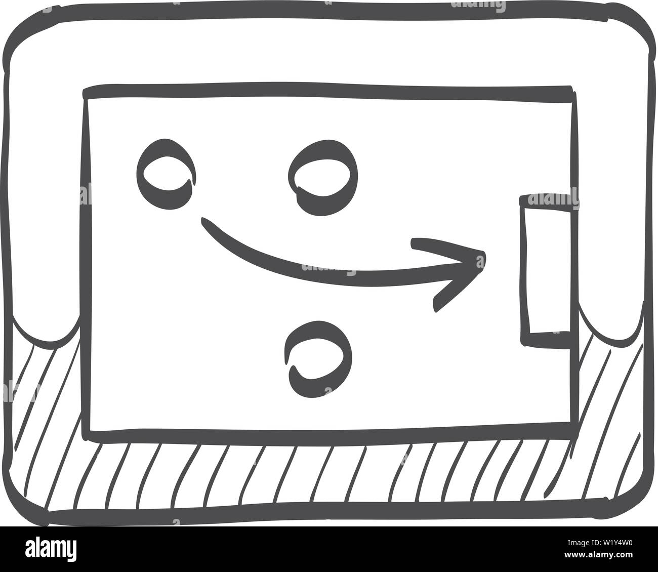 Strategy game icon in doodle sketch lines. Playing planning mental ...