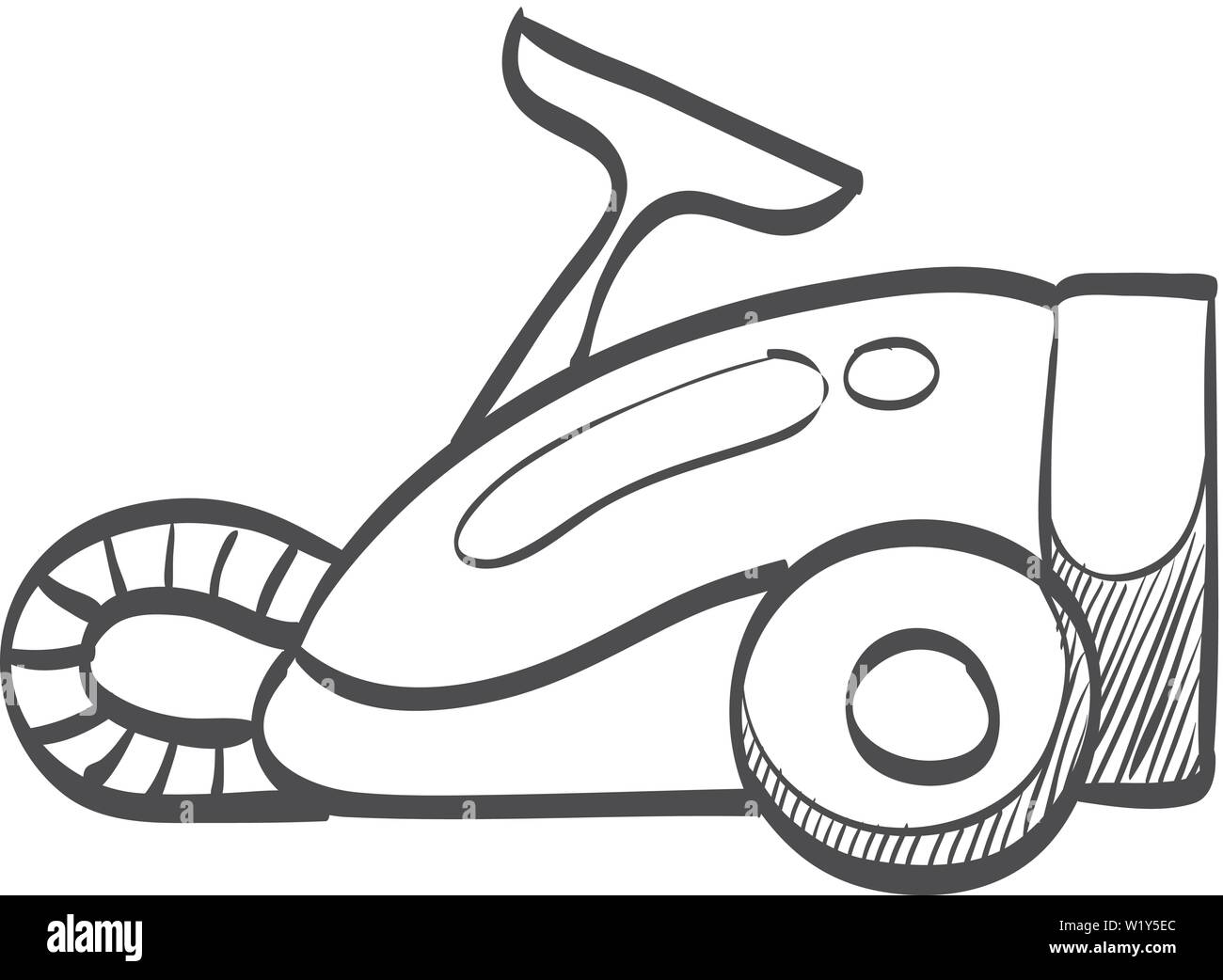 Vacuum cleaner icon in doodle sketch lines. Home house appliance ...