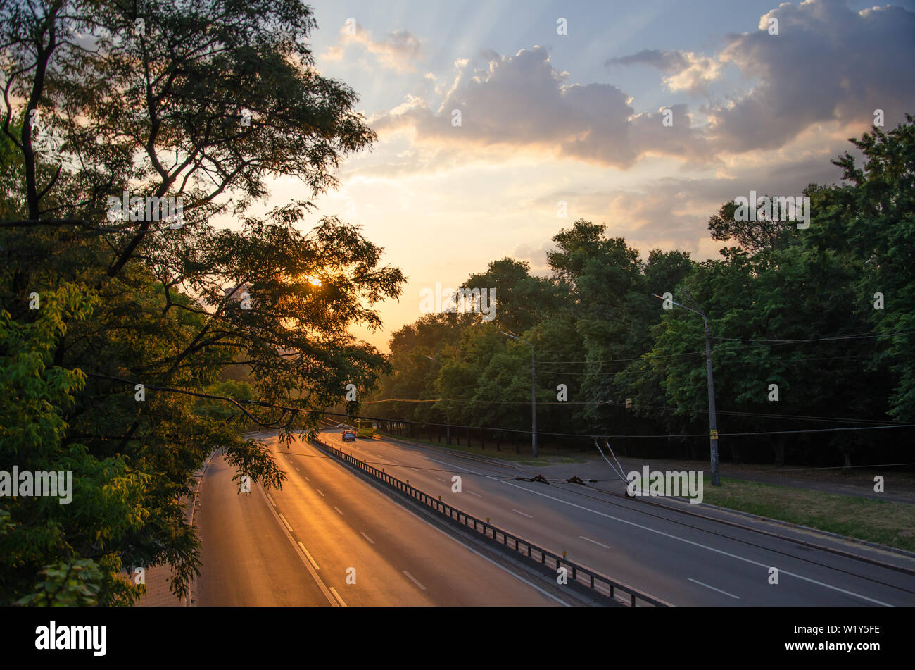 Dawn over the highway hi-res stock photography and images - Alamy