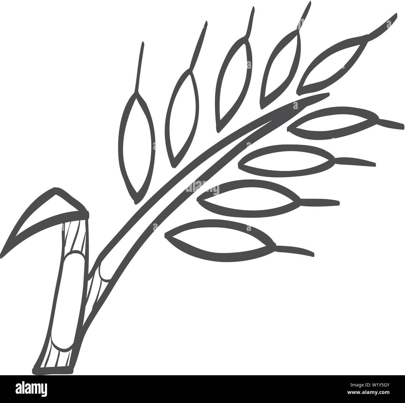 Wheat icon in doodle sketch lines. Cereal seeds baking gluten harvest ...