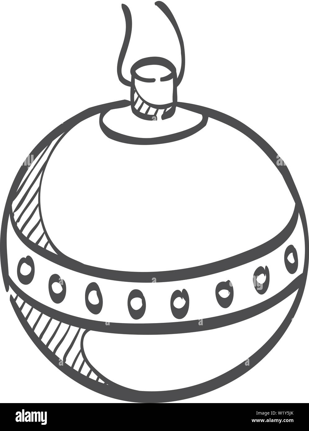 Christmas orb icon in doodle sketch lines. Holiday December decoration ...