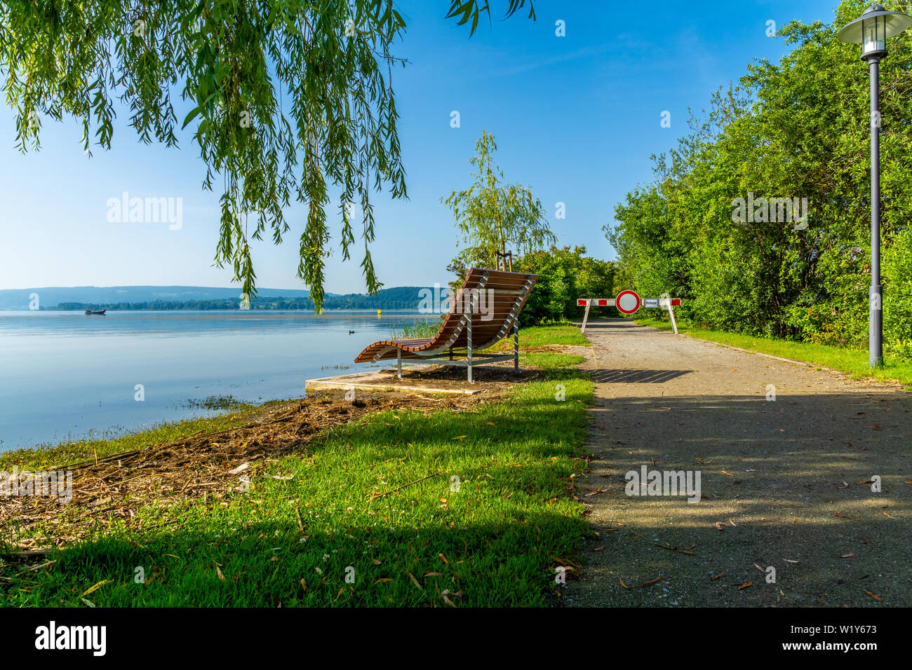 Holidays Spring on the beautiful Lake Constance with blue sky Stock ...
