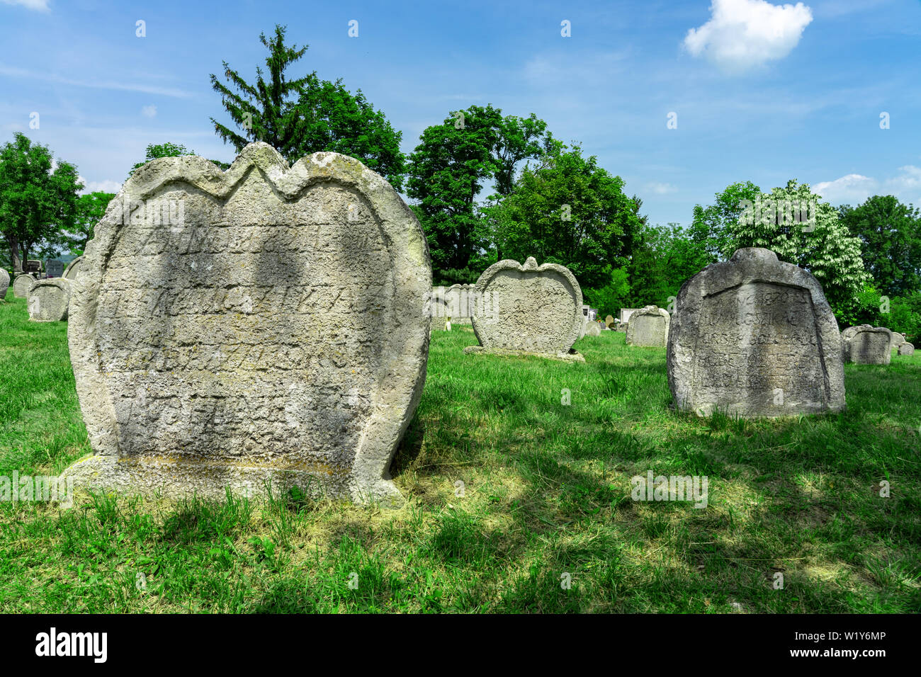 Heart-shaped tombstones in the Famous graveyard in Balatonudvari ...
