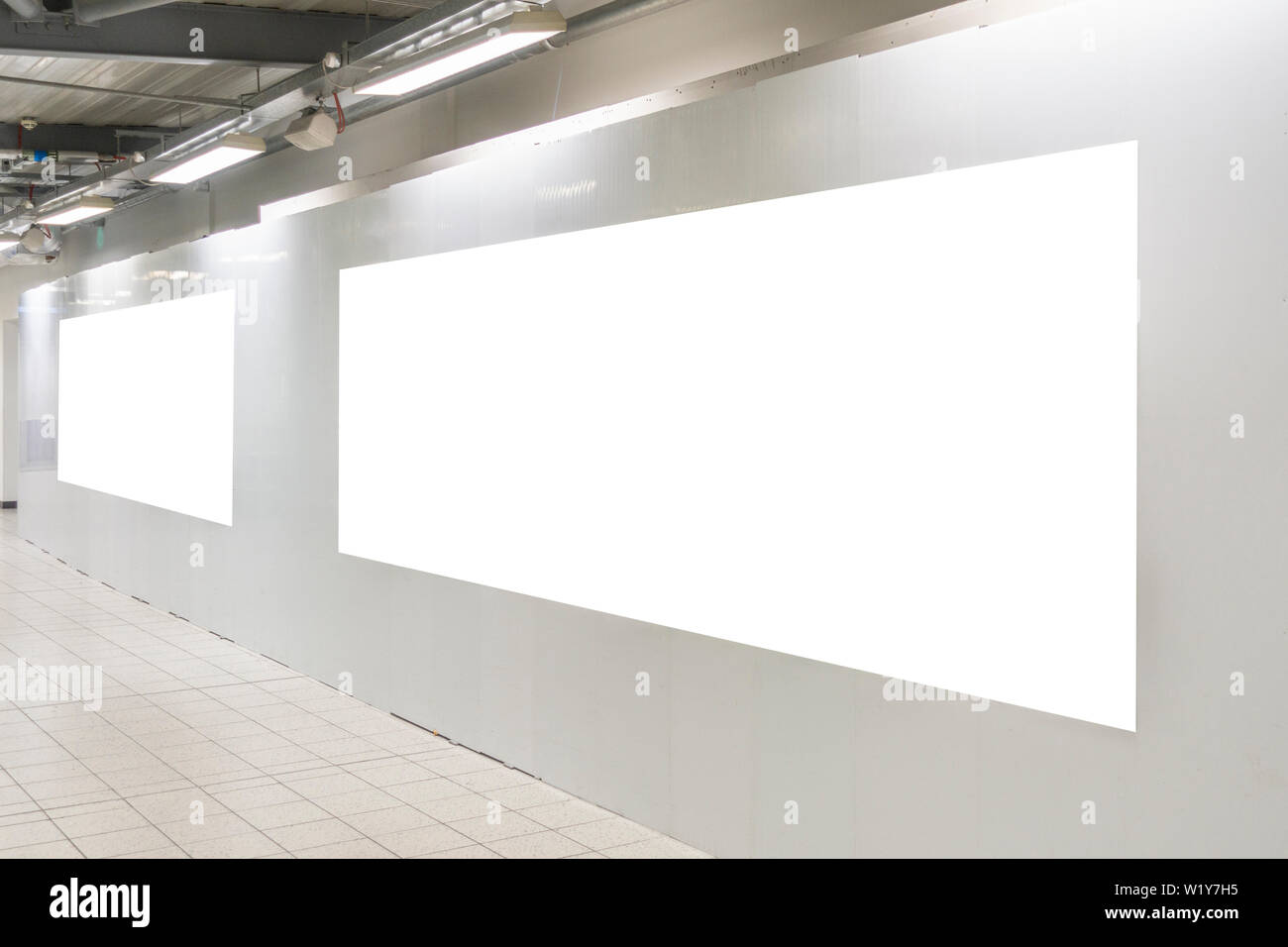 Mock up. Blank billboard, poster frame, advertising on the the wall ...