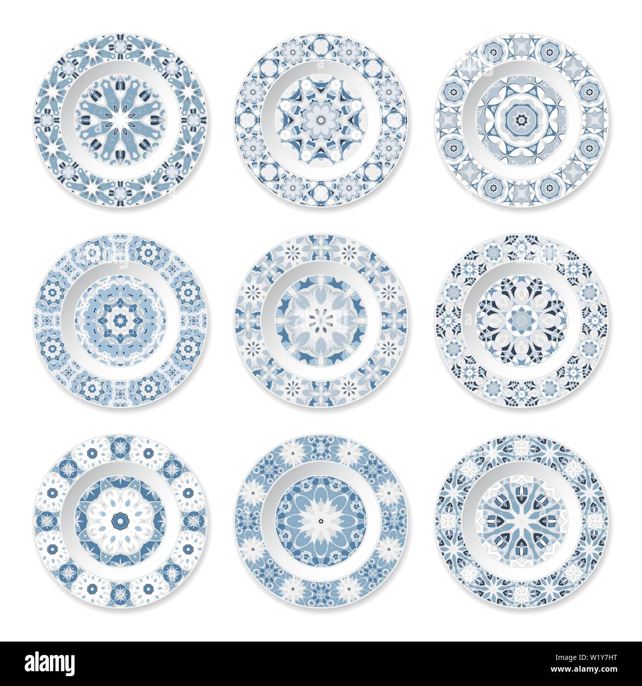 Antique plates decorative ceramic pattern Stock Vector Images - Alamy