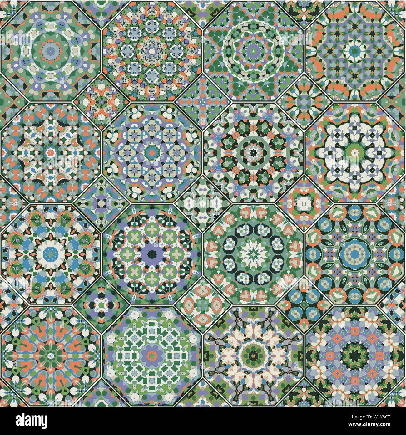 Vector Set Of Octagonal And Square Ornaments Decorative And Design