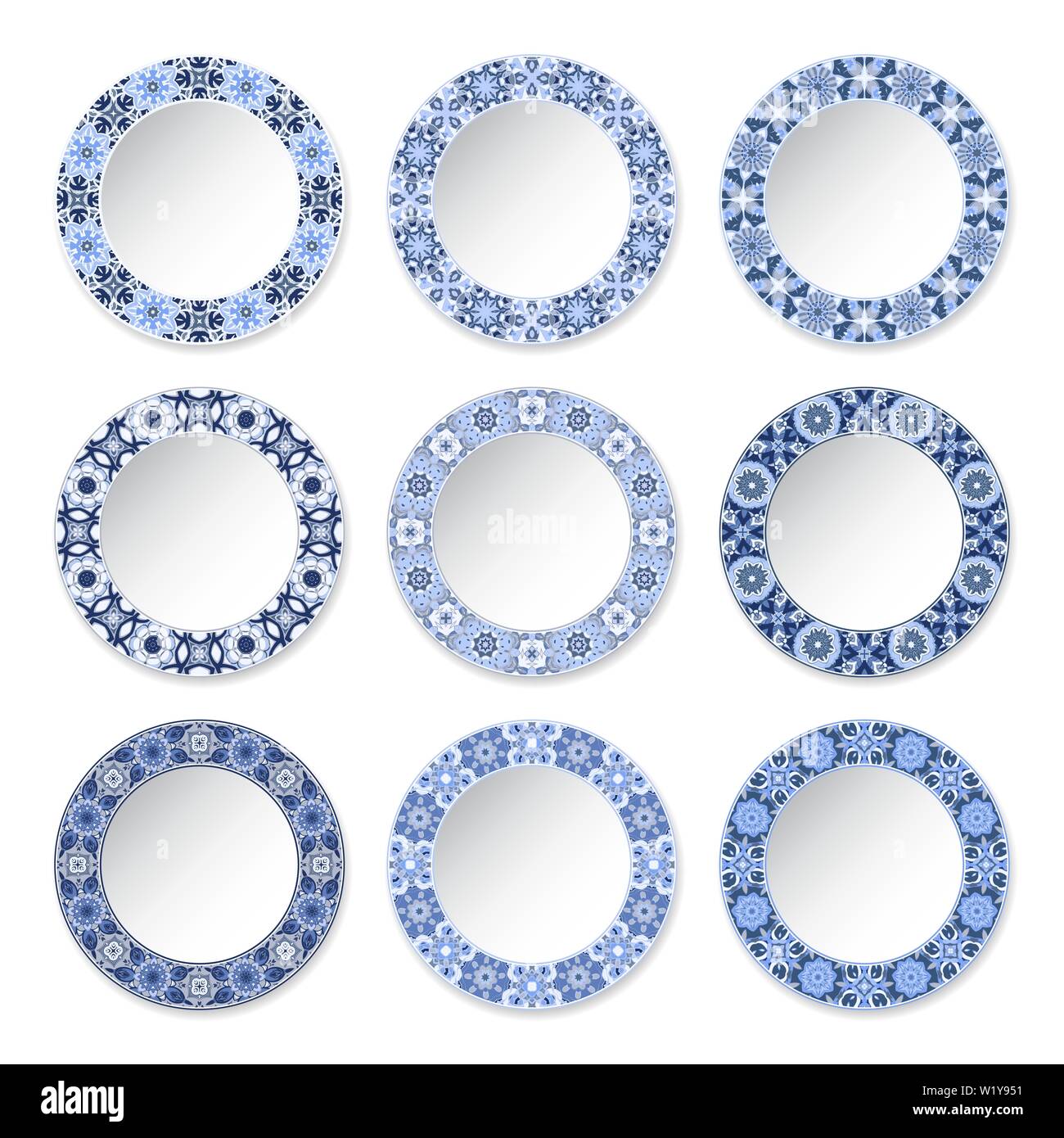 Antique plates decorative ceramic pattern Stock Vector Images - Alamy
