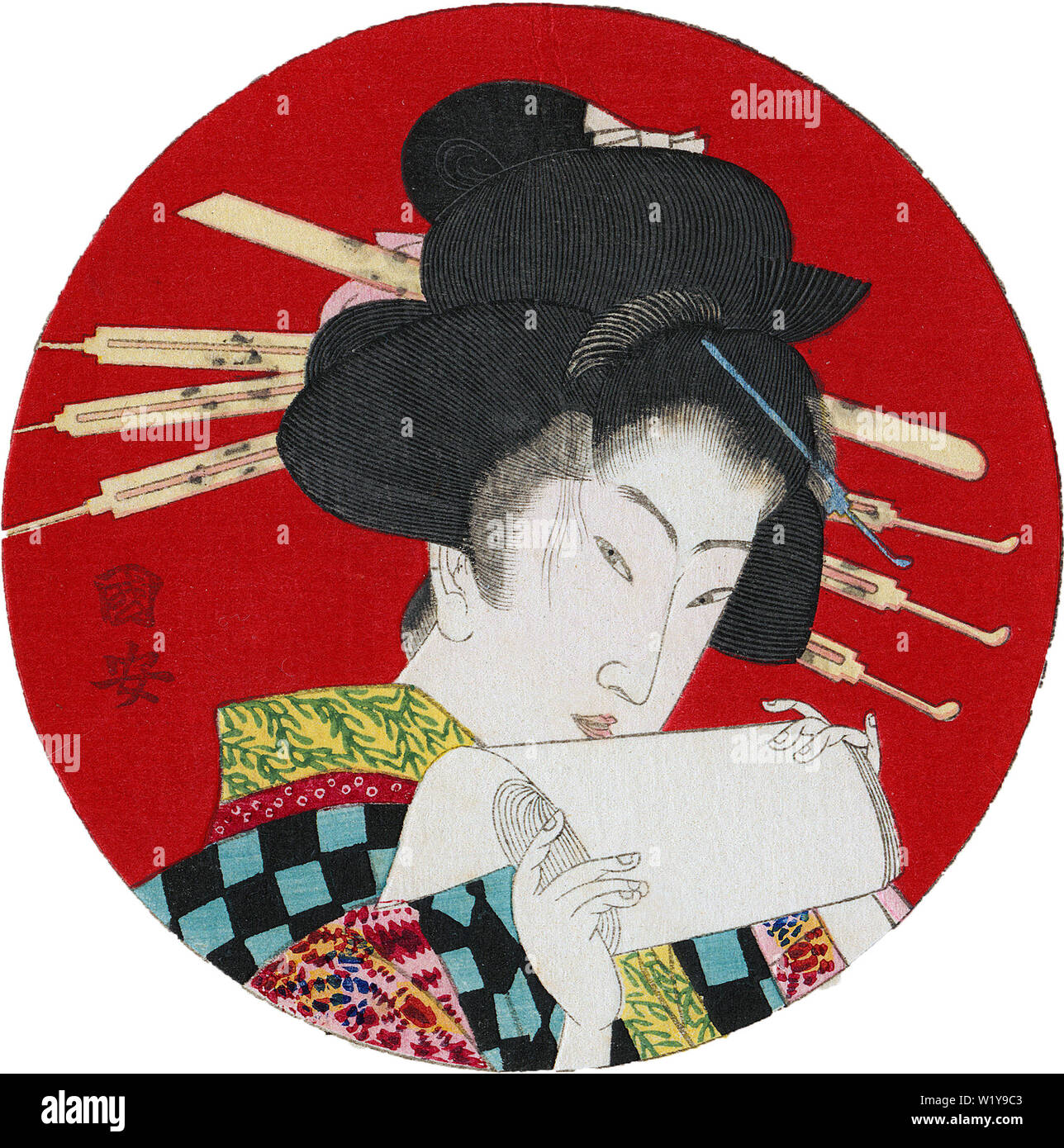 [ 1920s Japan - Mokuhan Woodblock Print of Woman ] — Mokuhan (Woodblock ...