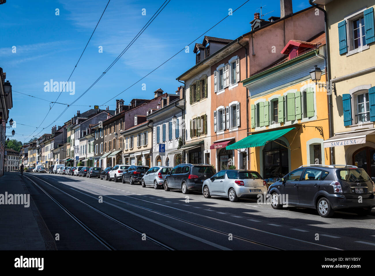 French style town centre street architecture hi-res stock photography ...