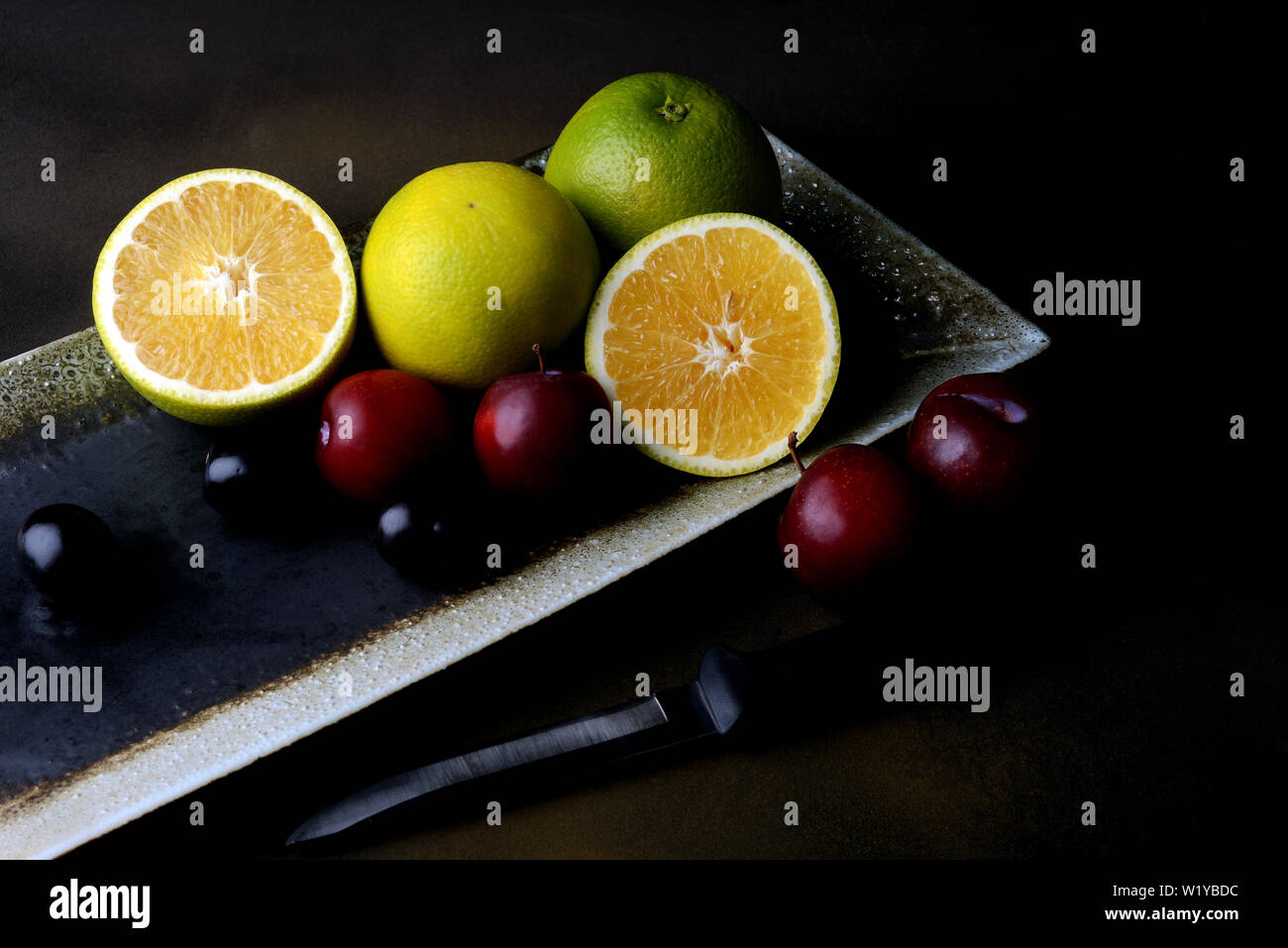 Sweet lemon, a citrus fruit with ripe plum fruits for a healthy diet ...