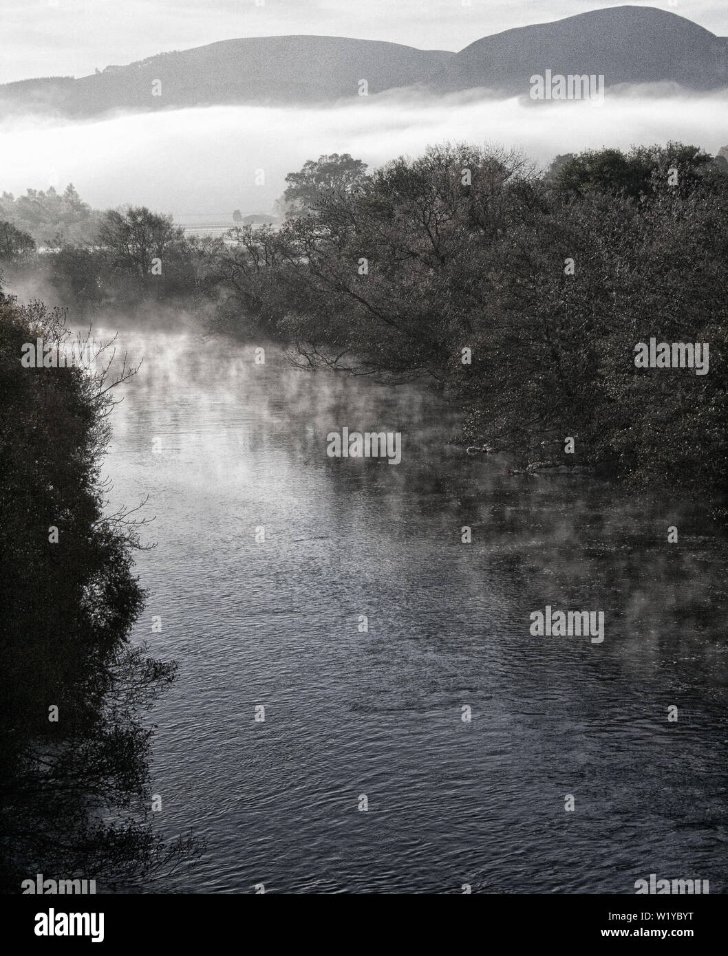 Early morning misty river view Stock Photo - Alamy