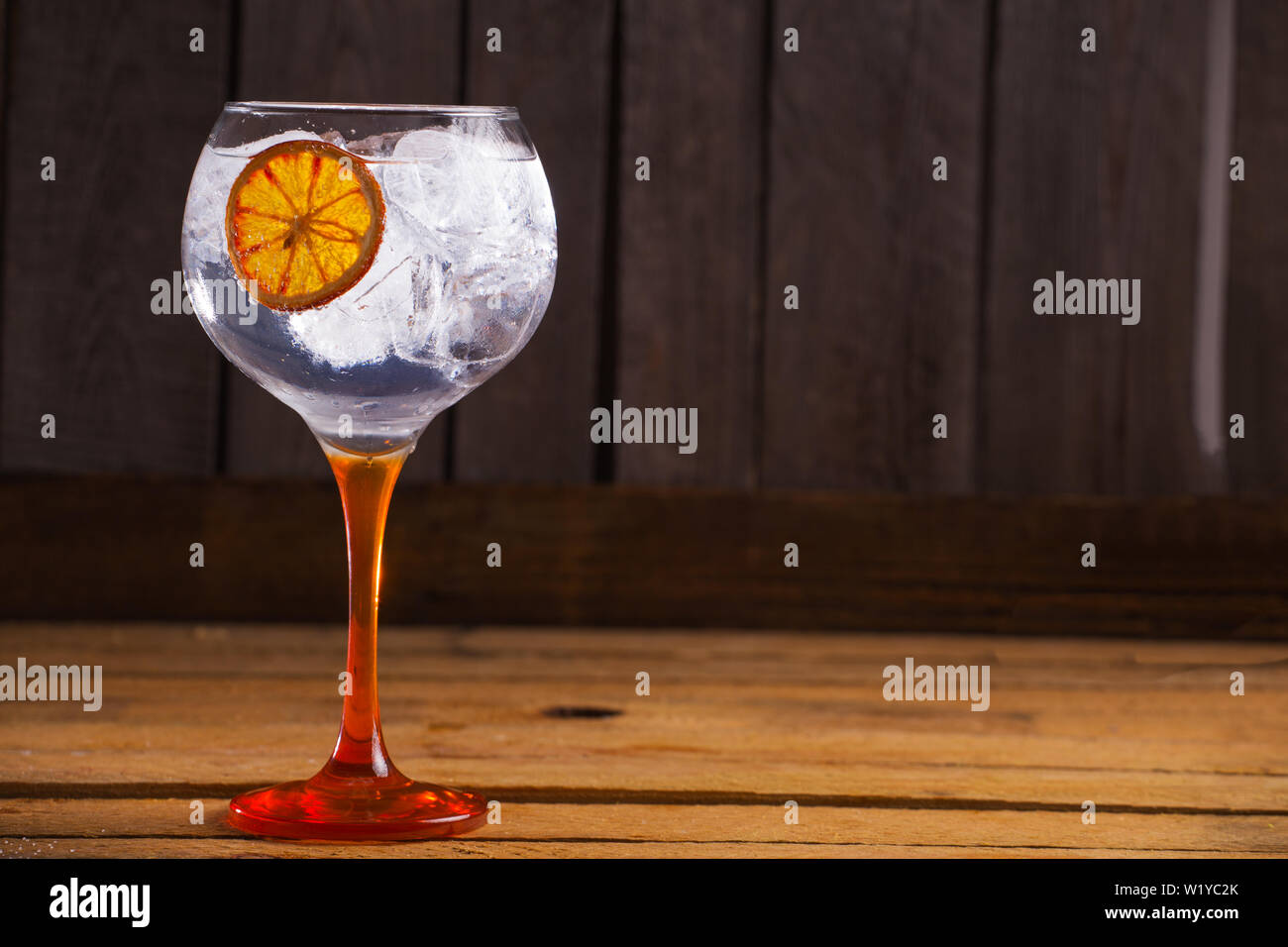 Gintonic with orange Stock Photo - Alamy