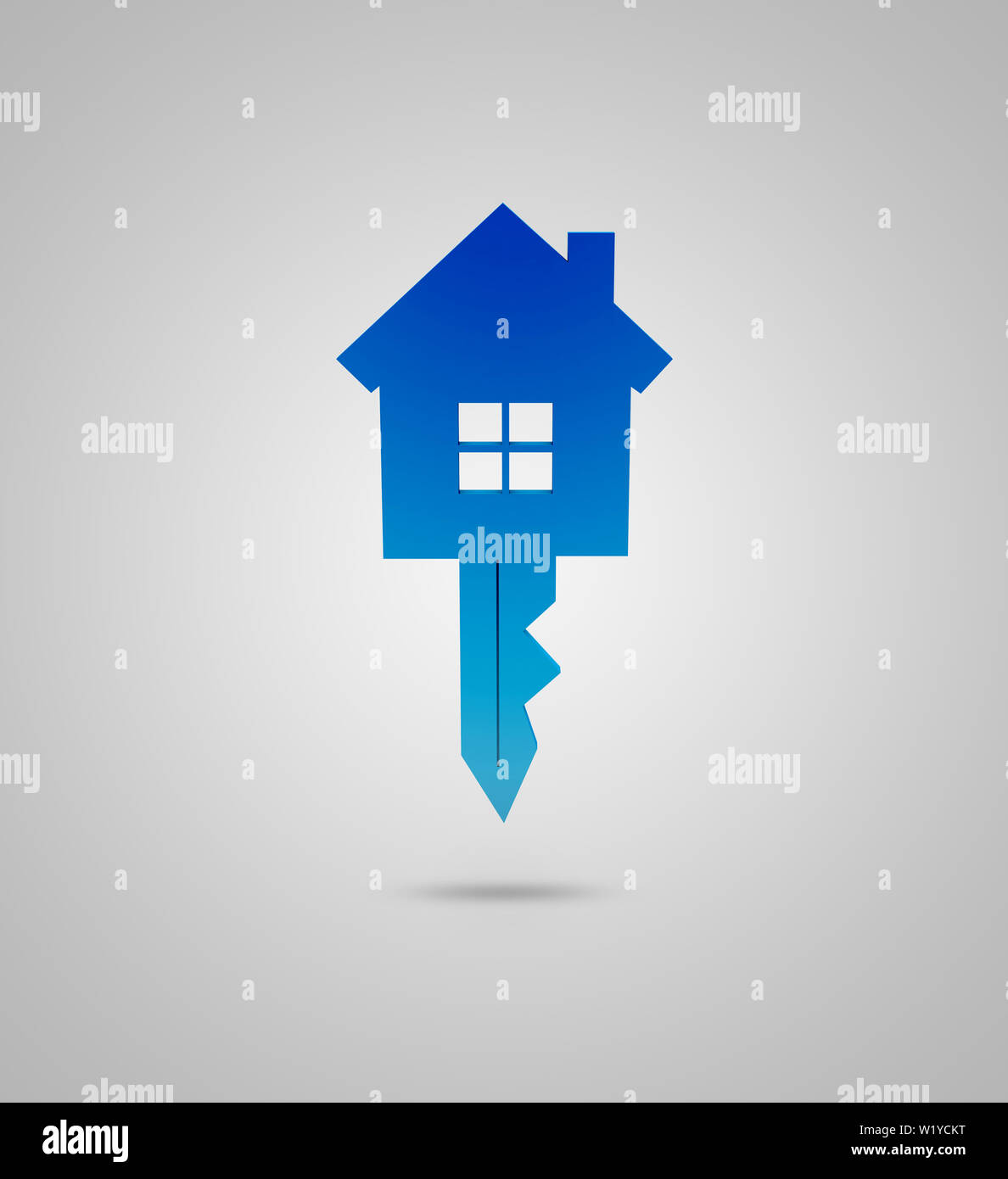 3d home key blue house metal security hi-res stock photography and ...