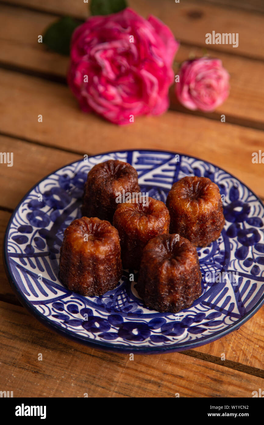 French pastry Caneles de bordeaux rum and vanilla flavor thick ...