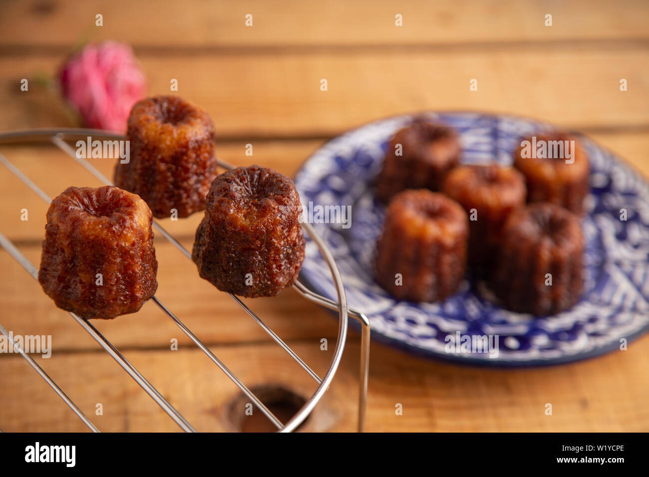 French pastry Caneles de bordeaux rum and vanilla flavor thick ...