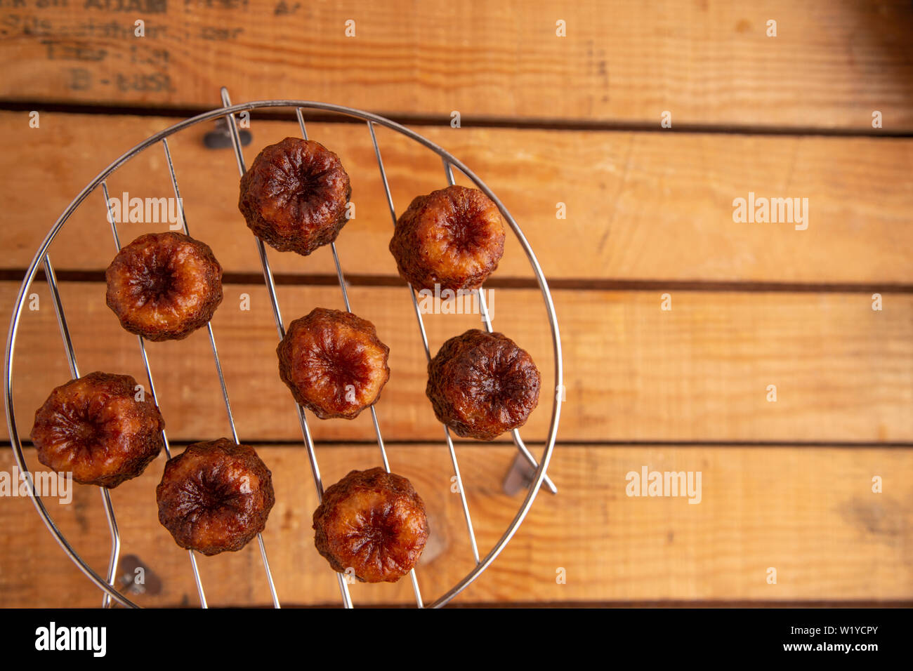 French pastry Caneles de bordeaux rum and vanilla flavor thick ...