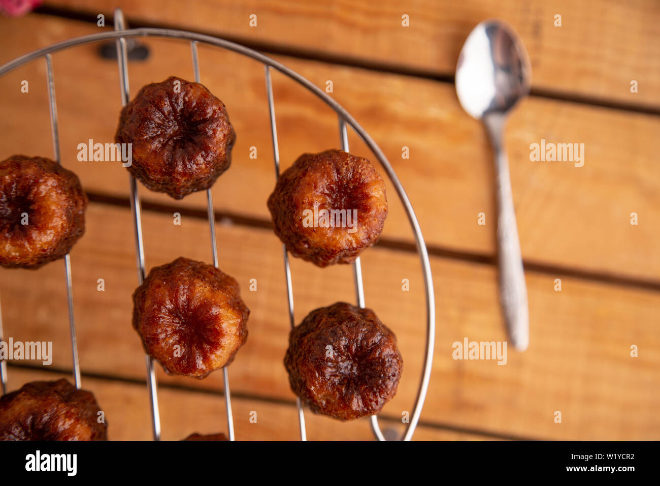 French pastry Caneles de bordeaux rum and vanilla flavor thick ...