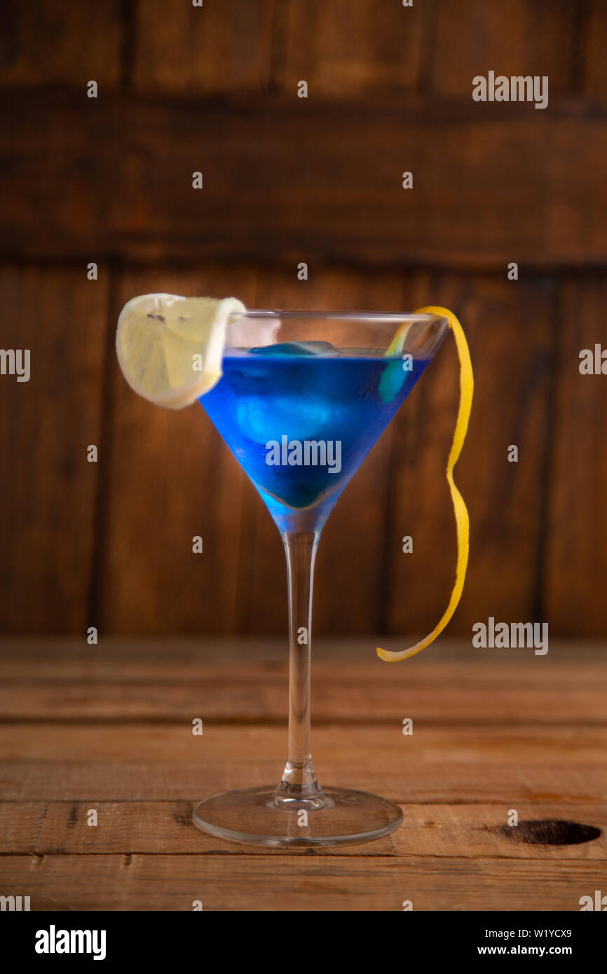 blue lagoon cocktail in glass Stock Photo - Alamy
