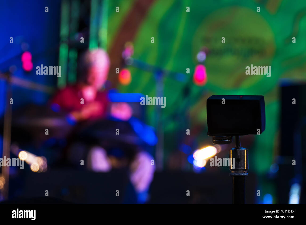 Action camera recording open air concert Stock Photo - Alamy