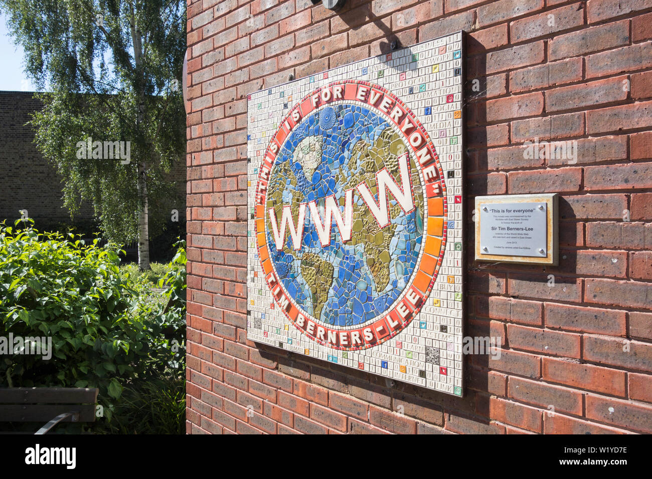 Commemorative ceramic panel by artist Sue Edkins to Sir Tim Berners-Lee ...