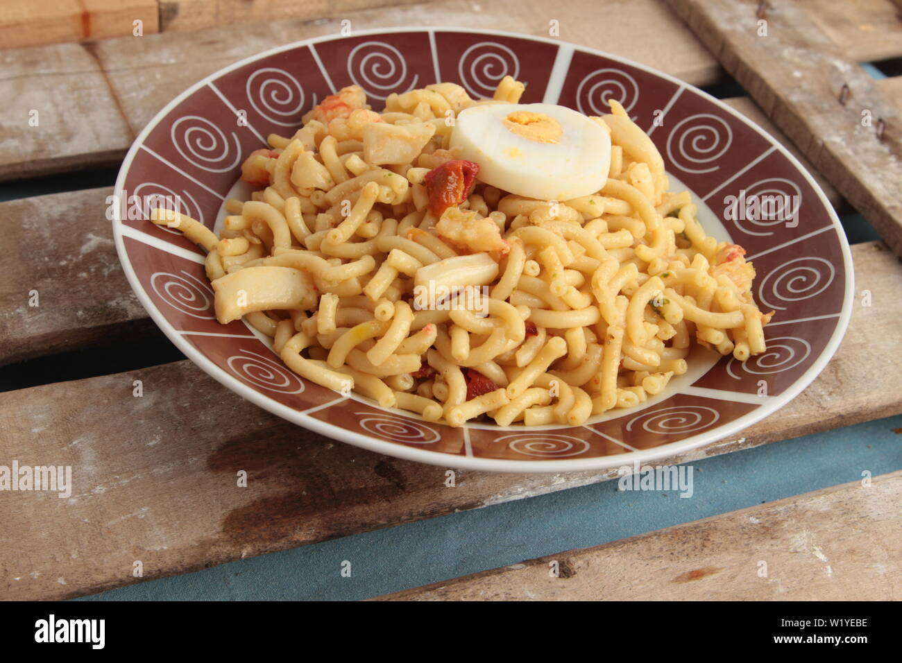 Fideua dish Spanish typical food composed of pasta, fish and seafood ...
