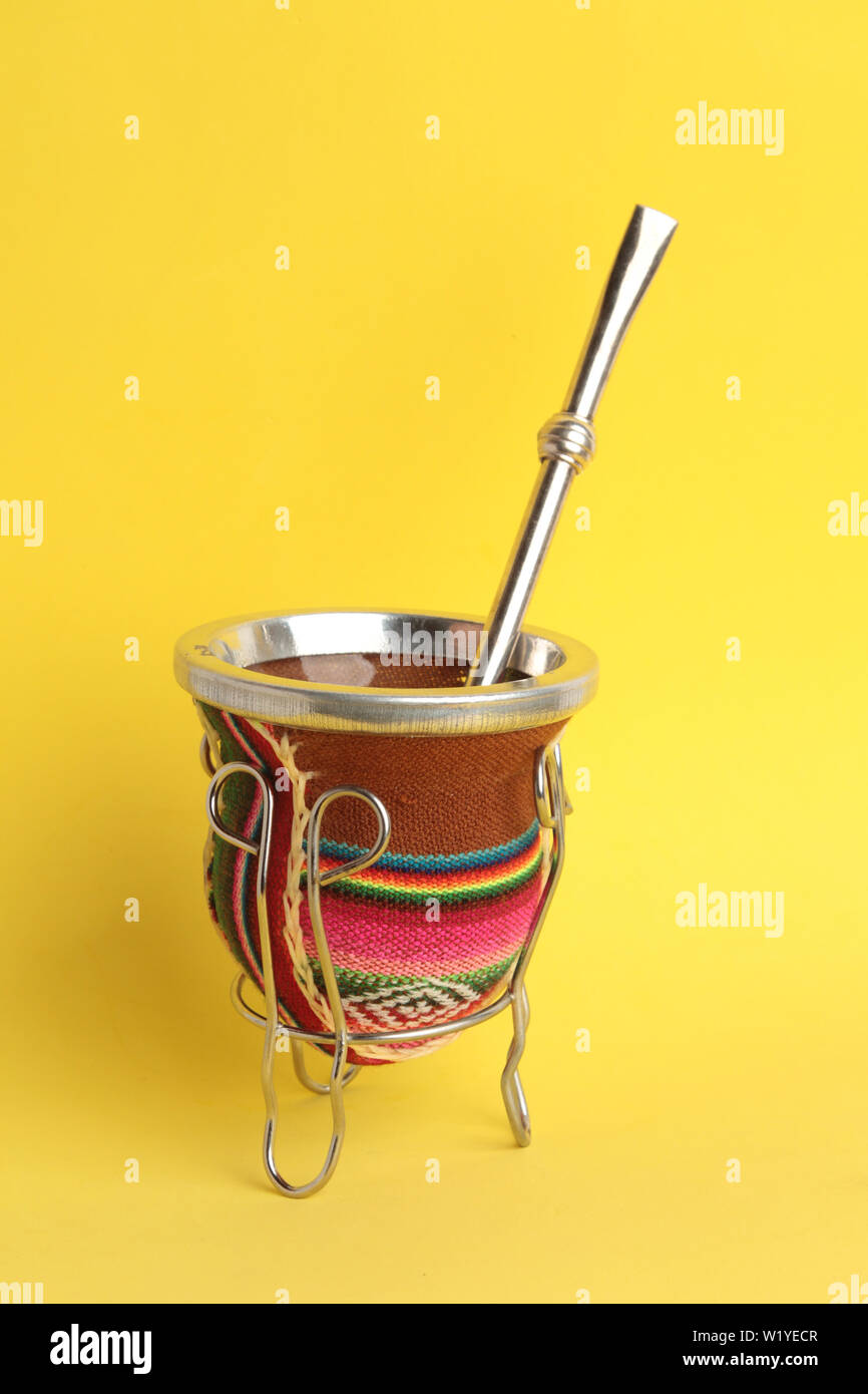 traditional yerba mate tea bowl popular in latin america Stock Photo ...