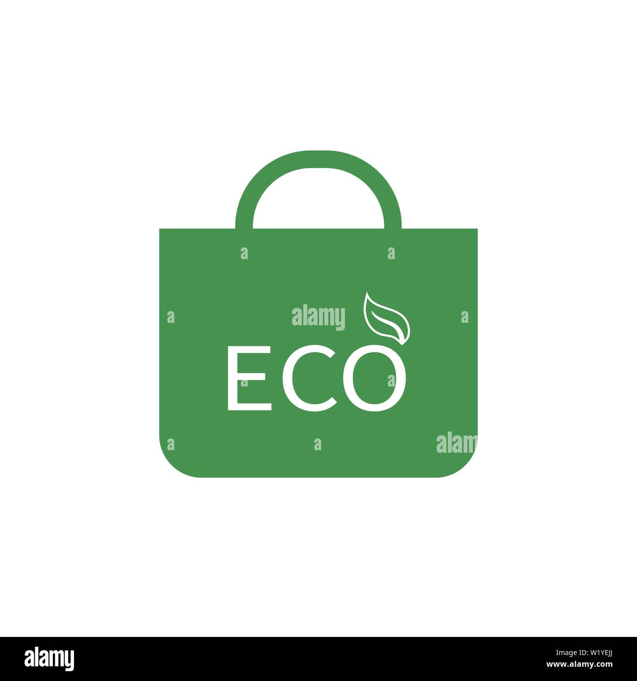Eco shopping bag icon. Green ecological sign. Protect planet. Vector ...