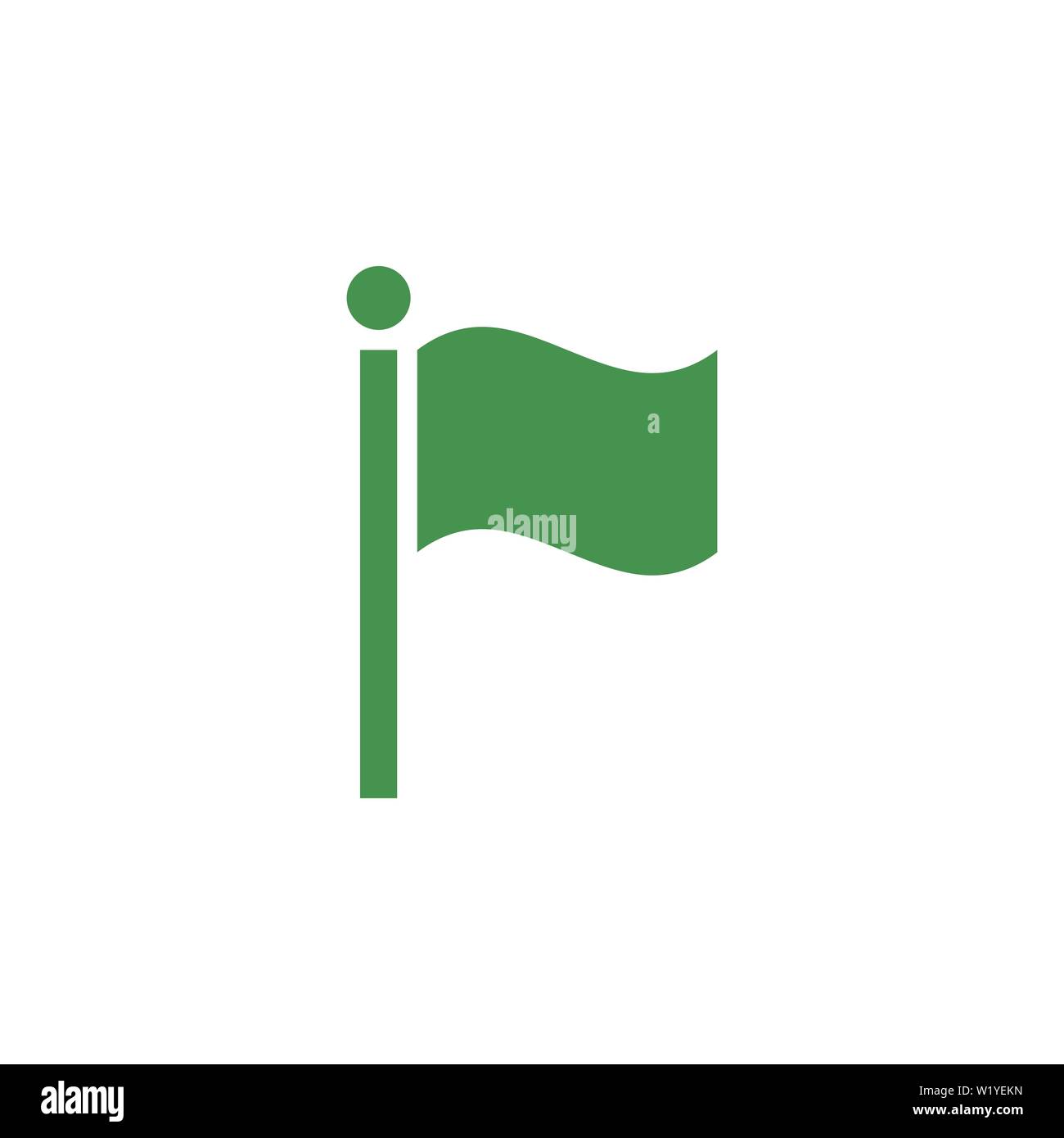 Flag icon. Green ecological sign. Protect planet. Vector illustration ...