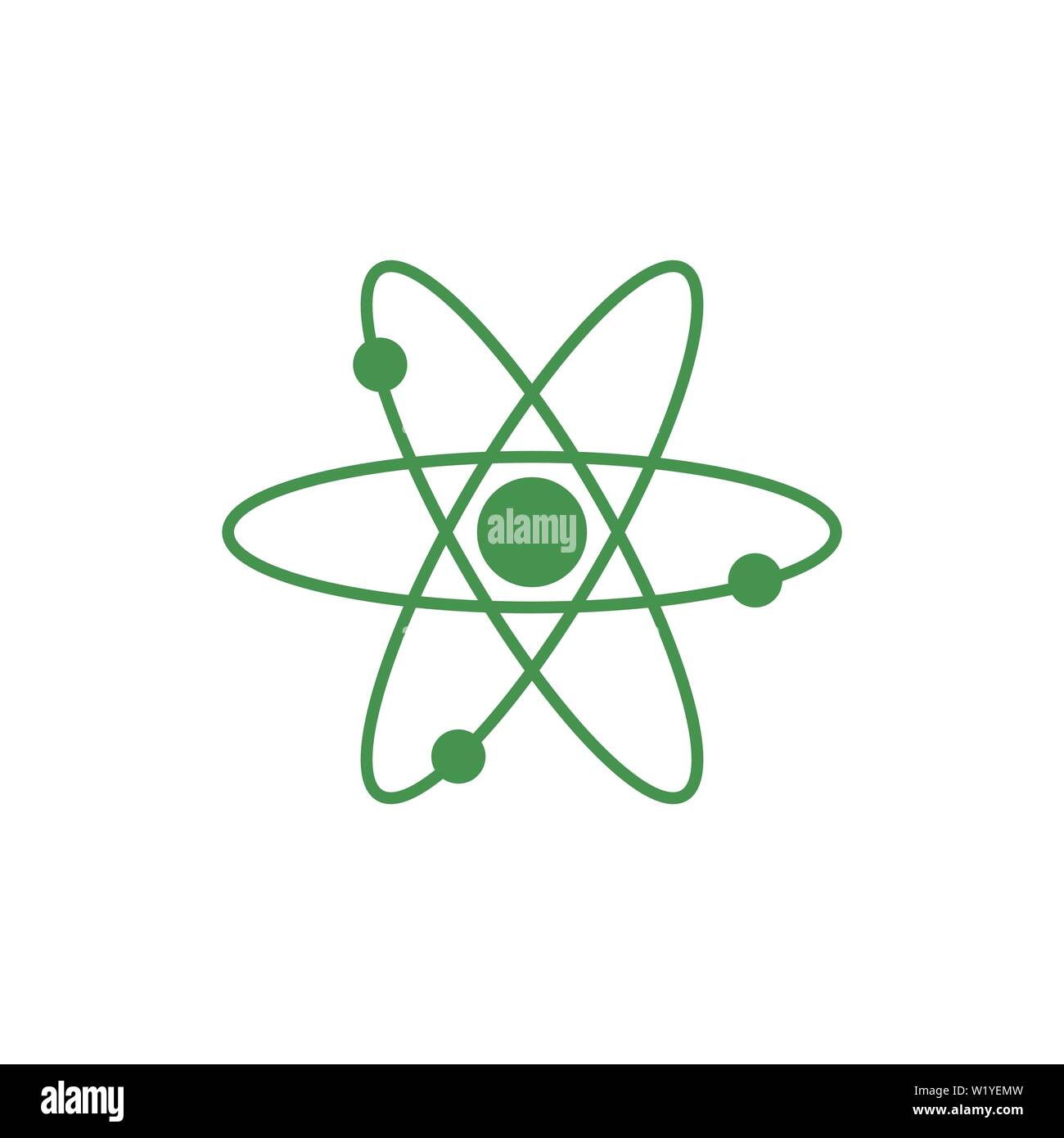 Atom icon. Creative logo. Green ecological sign. Protect planet. Vector ...