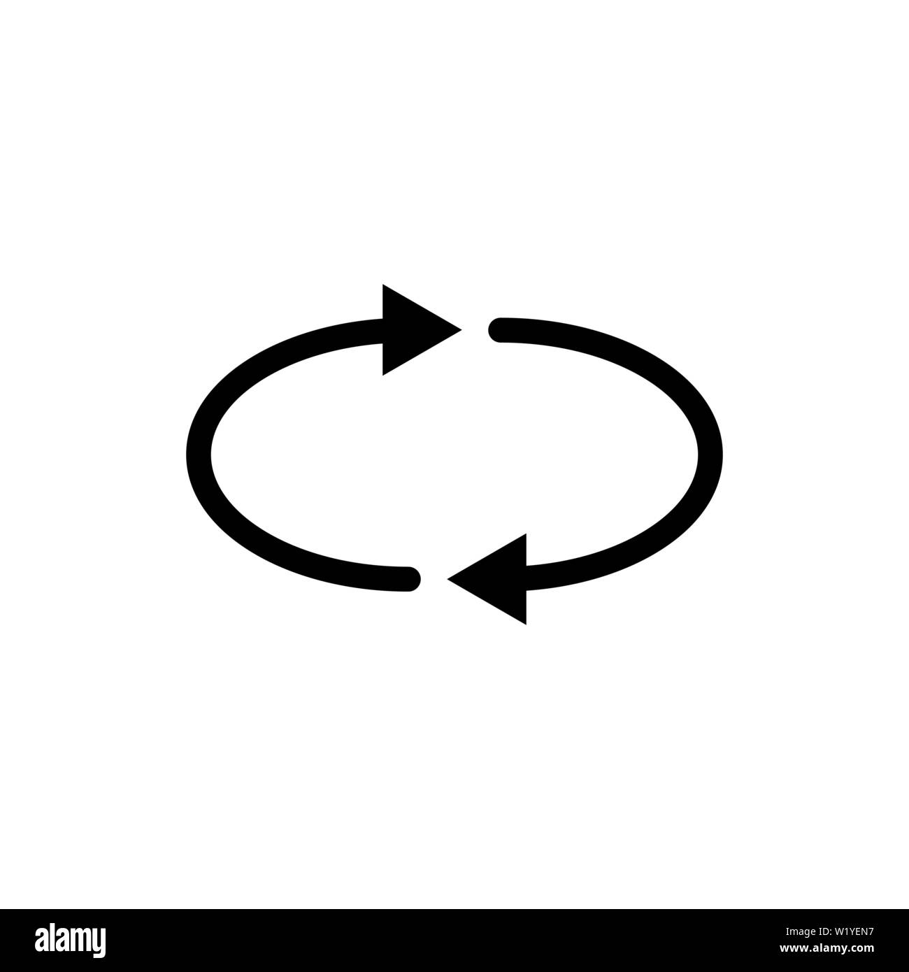 Refresh, reload, repeat Icon. Black simple circle arrows. Vector ...