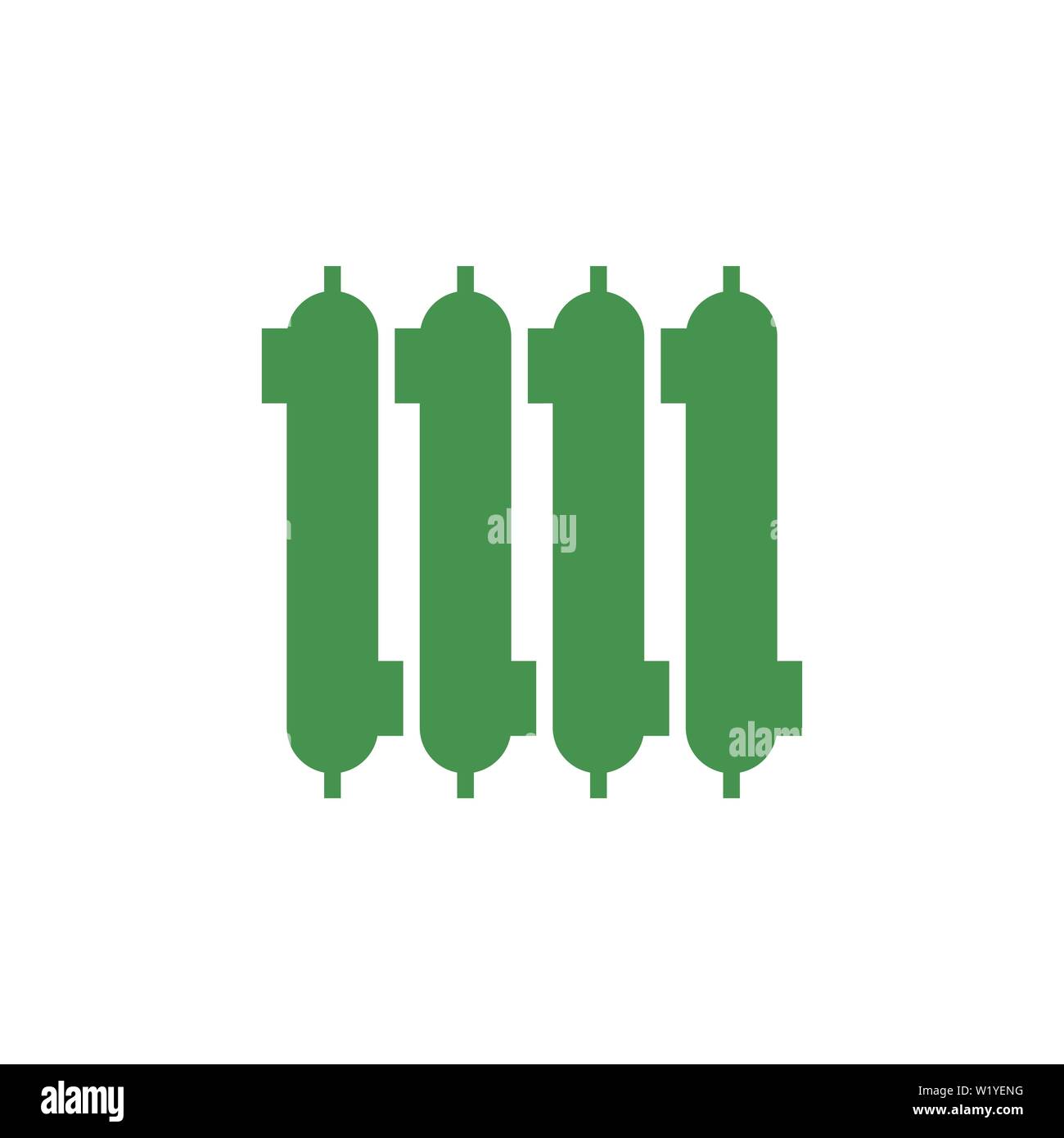 Heater icon. Radiator simple symbol. Green ecological sign. Protect ...