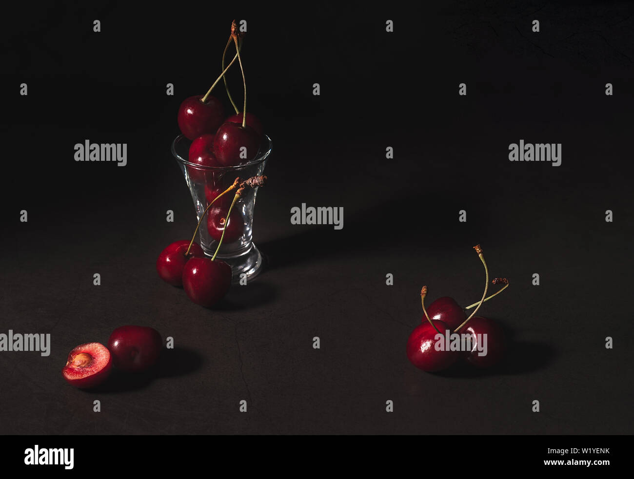 Cherry cut in half hi-res stock photography and images - Alamy