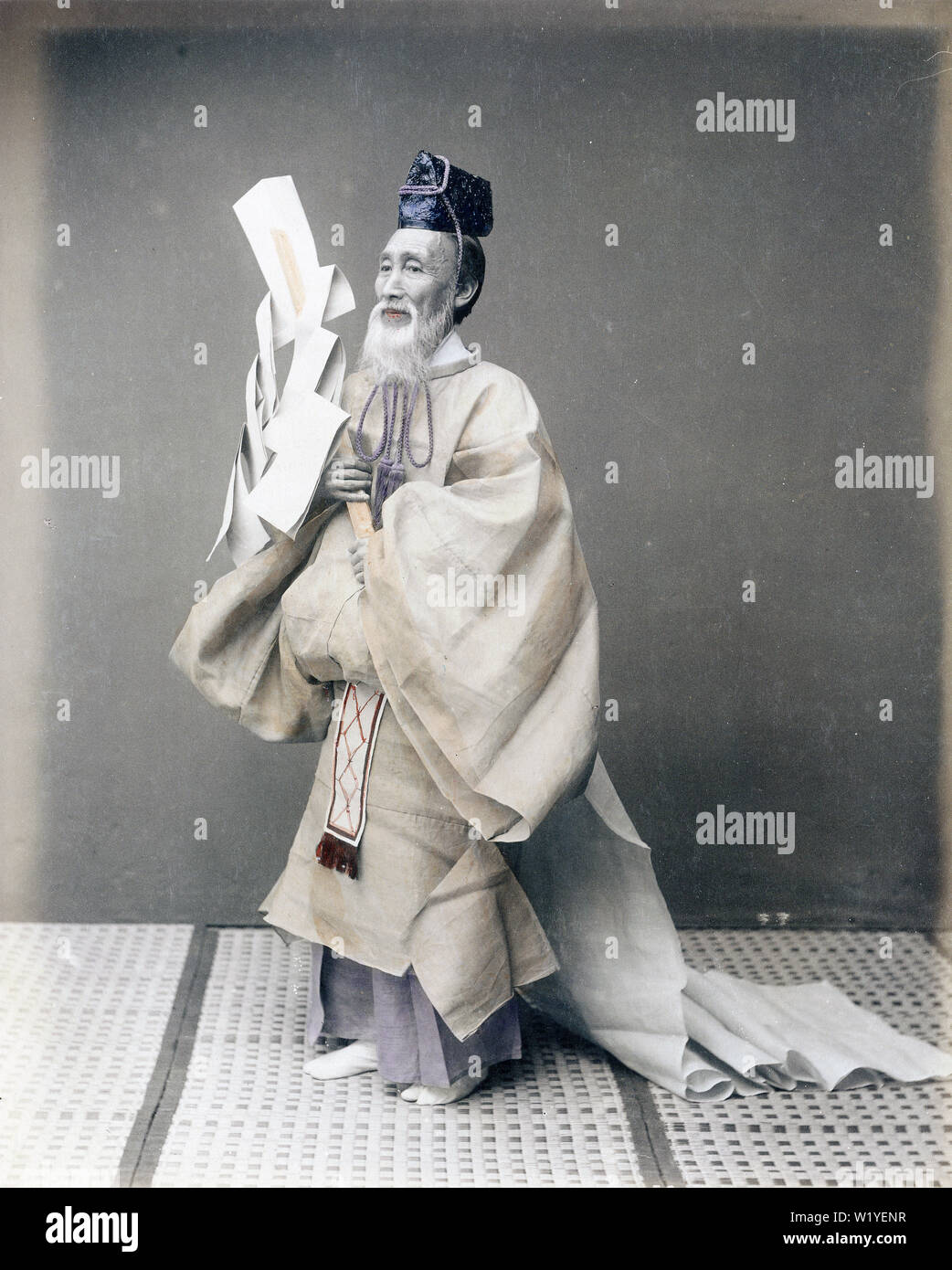 [ 1890s Japan - Japanese Shinto Priest ] — A shinto priest or kannushi ...