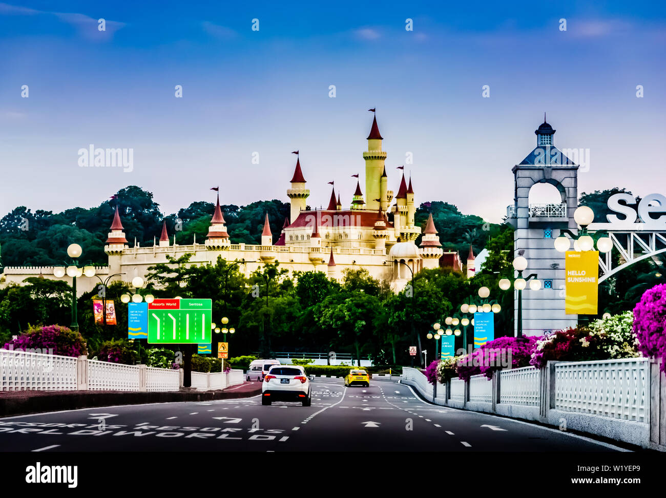 Singapore - Jun 30, 2019: Drive to Sentosa to Singapore’s biggest ...