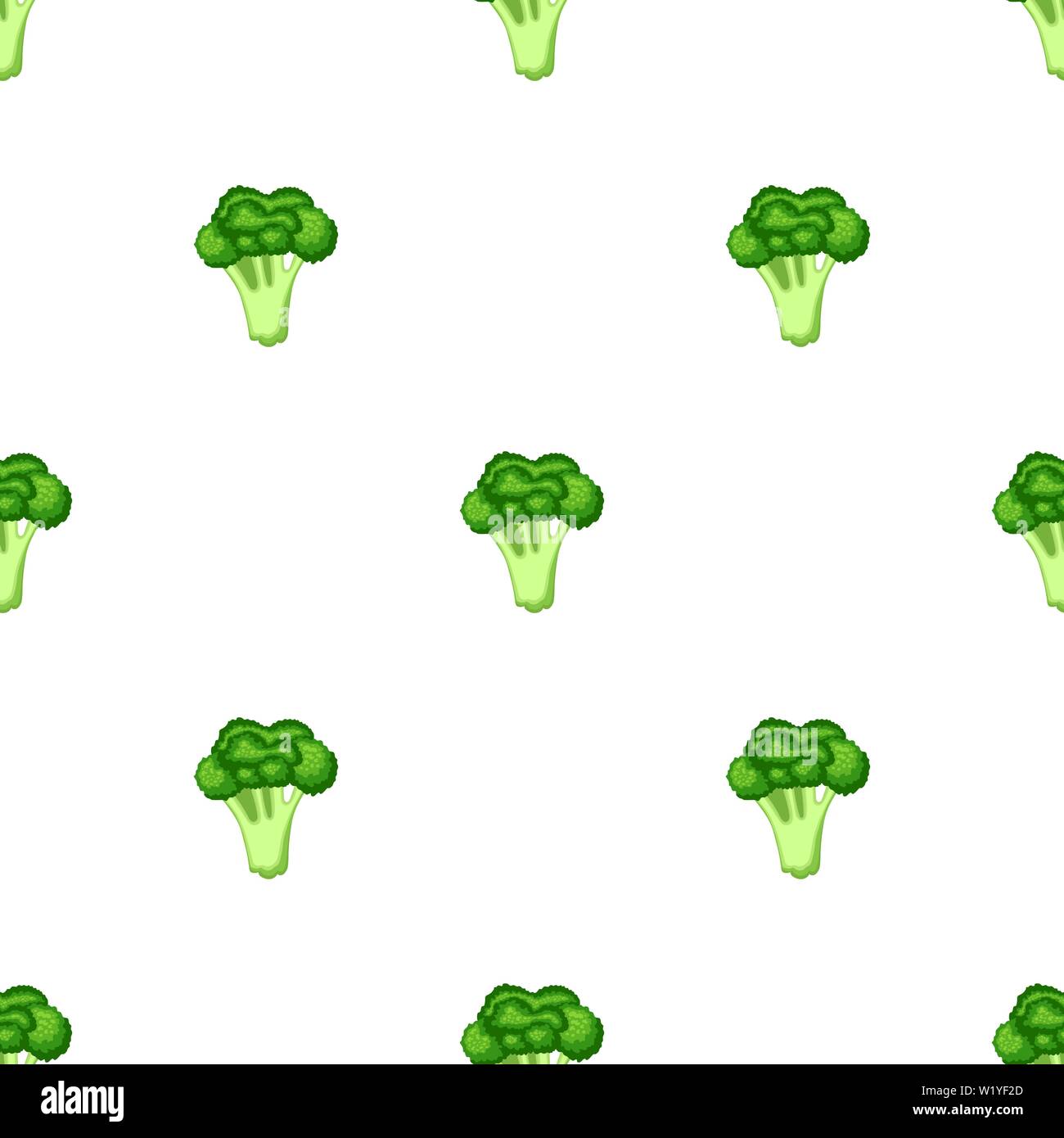 Seamless pattern with fresh broccoli isolated on white background ...