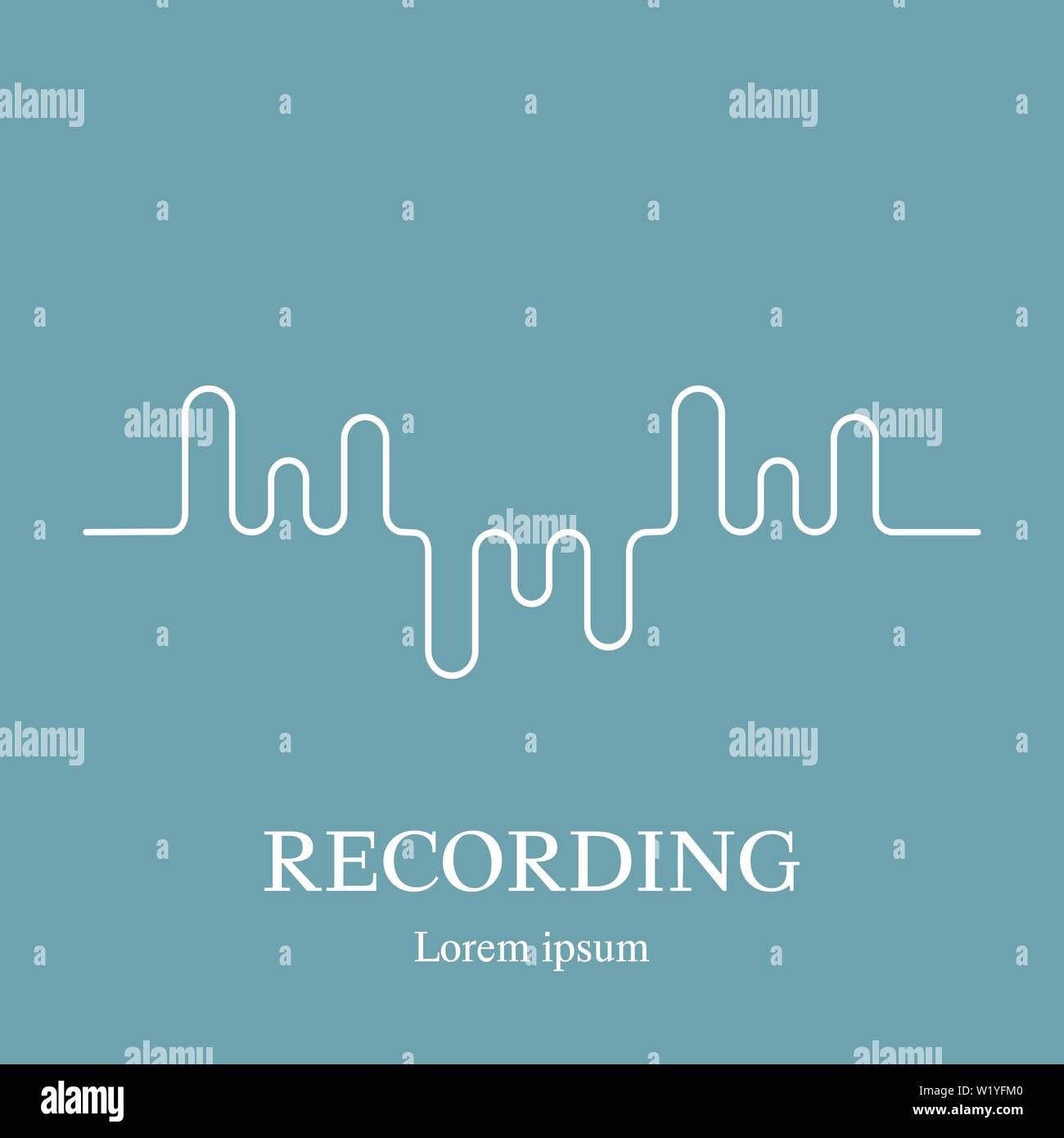 Line style icon of sound wave. Music logo template. Recording studio ...