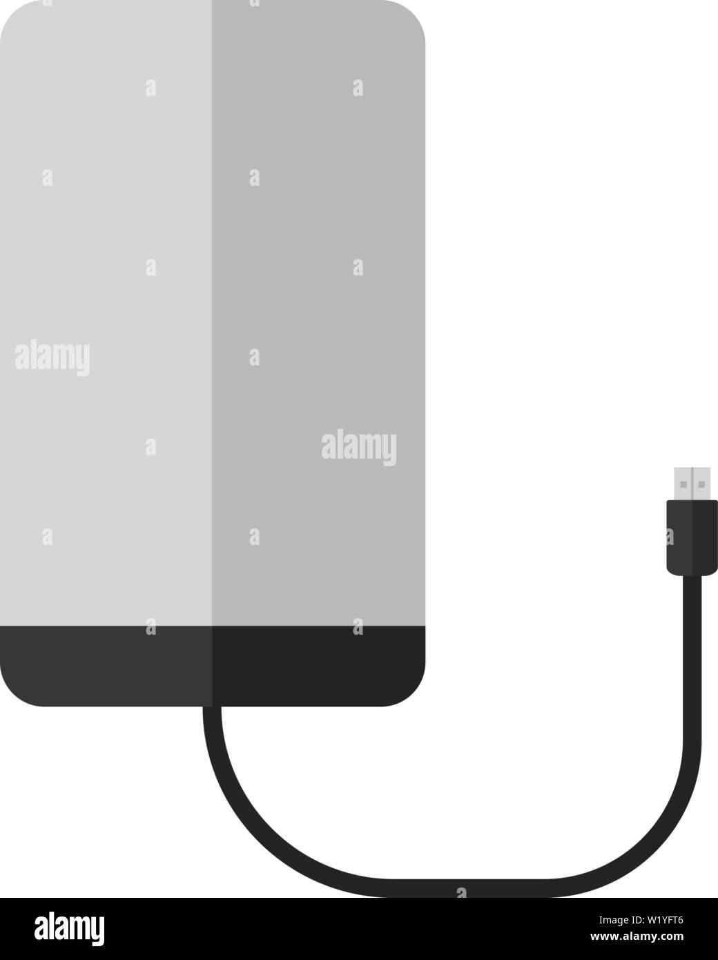 Portable external hard drive disk icon. Flat style. Vector illustration ...