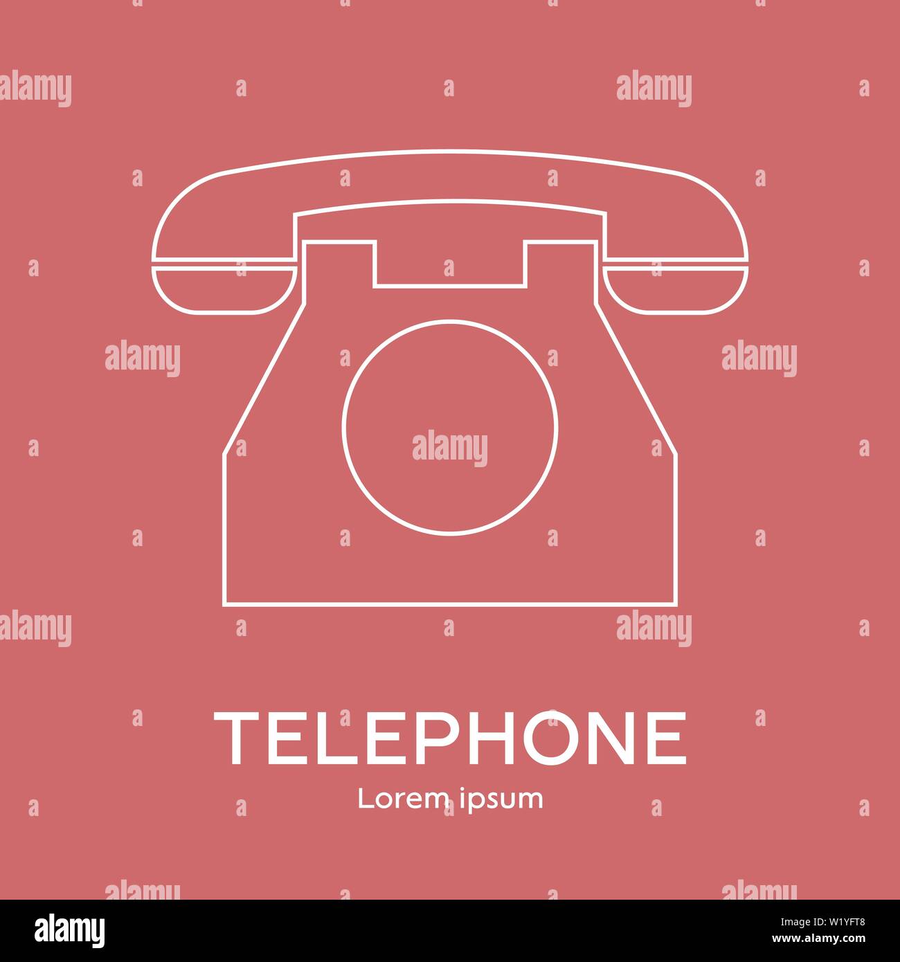 Line style icon of utilities. Symbol of telephone. Clean and modern ...