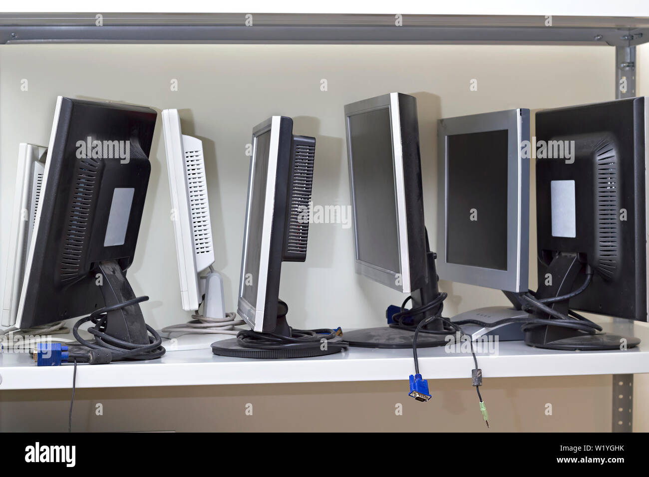 lot of broken monitors awaiting repair Stock Photo - Alamy
