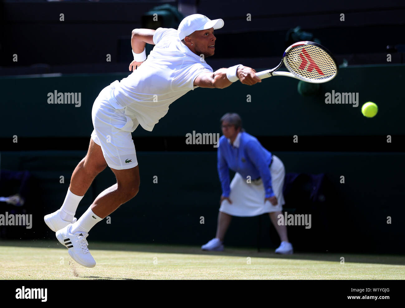 Jay Clarke in action on day four of the Wimbledon Championships at the ...