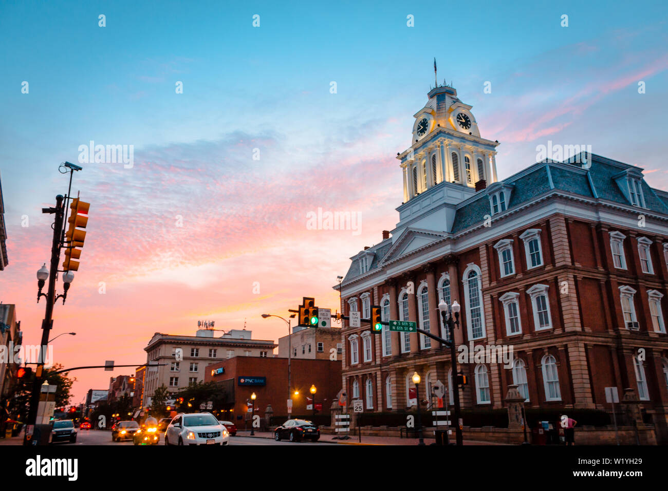 Indiana Pennsylvania old courthouse at sunset Stock Photo - Alamy