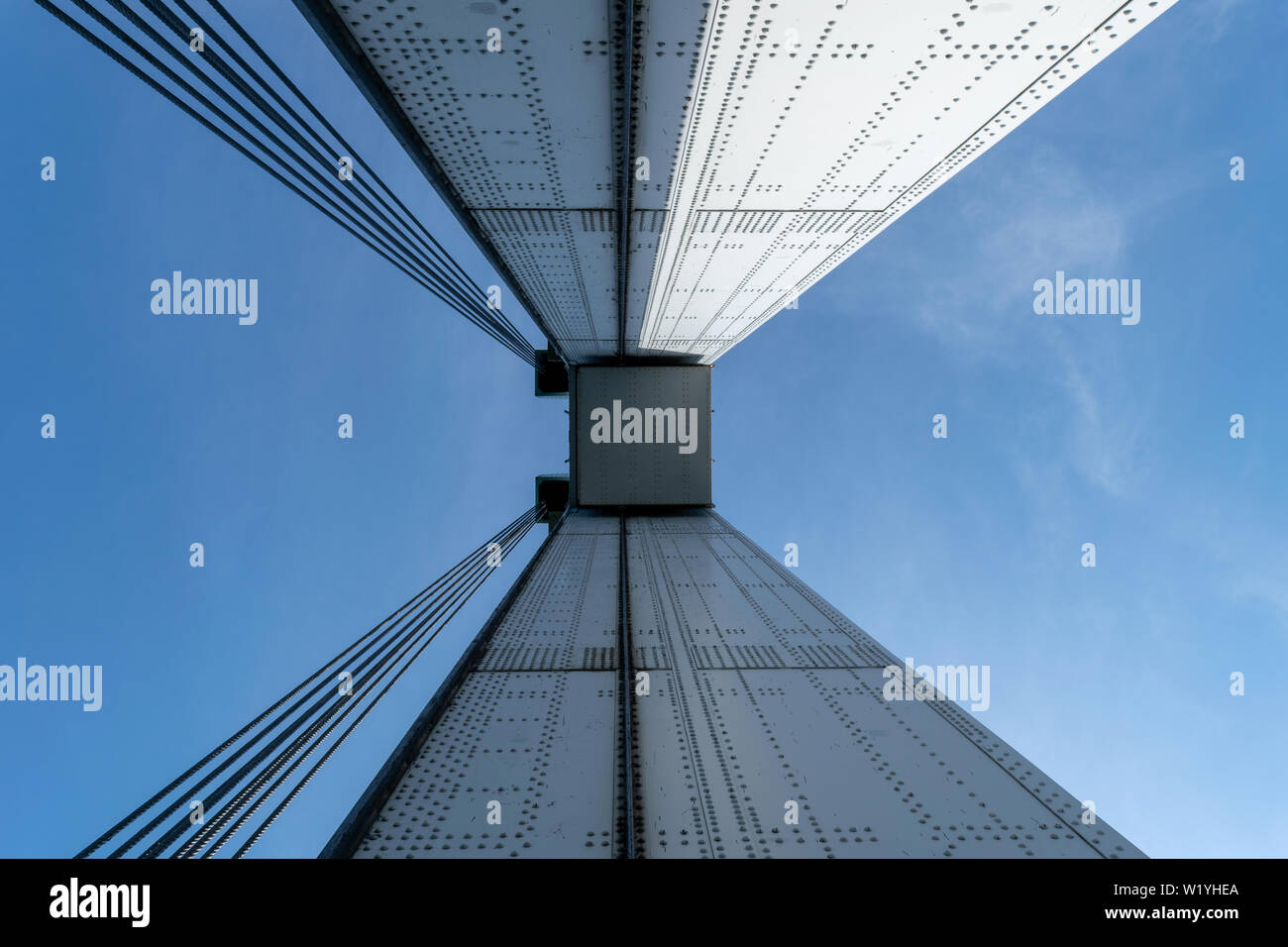 Very tall steel structure at the Wards Island Bridge, Manhattan, NYC ...