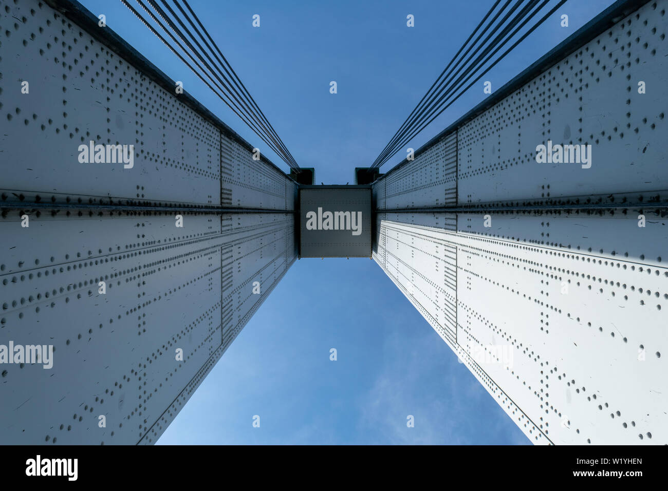 Very tall steel structure at the Wards Island Bridge, Manhattan, NYC ...