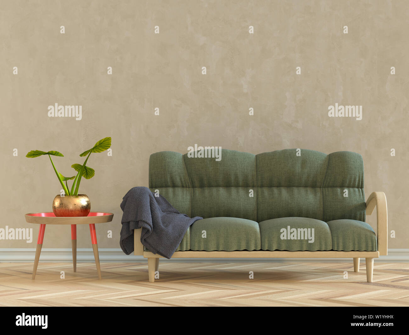 Room with sofa rendering Stock Photo - Alamy