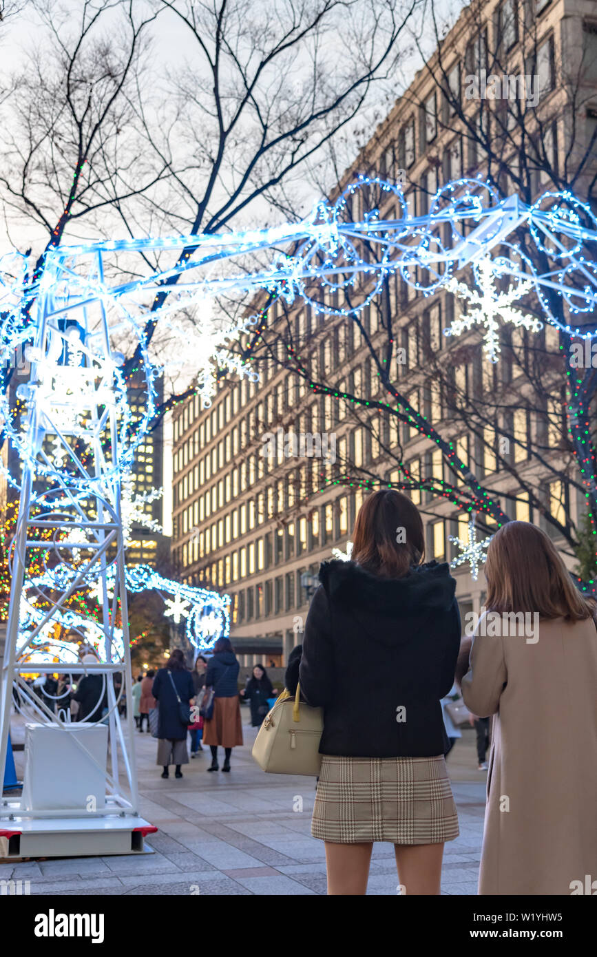 Festival of the Lights in Osaka. The winter illumination events ...